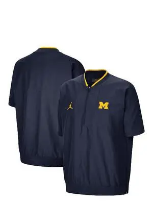 JORDAN BRAND Michigan Wolverines Quarter-zip Jacket - Navy