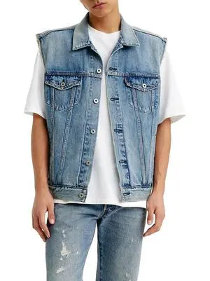 LEVI'S Relaxed Fit Denim Trucker Vest - Kentucky Blue Vest