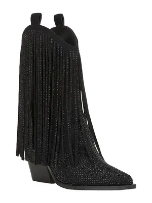 Jessica Simpson Jessica Simpson Paredisa Fringe Western Boots Black