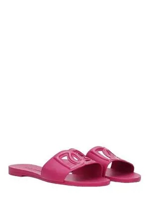 Dolce & Gabbana Bianca Interlock Slide Sandal - Fuchsia