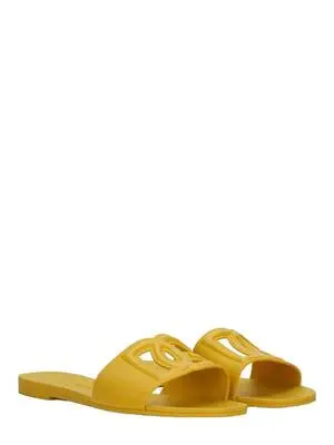 Dolce & Gabbana Bianca Interlock Slide Sandal - Yellow
