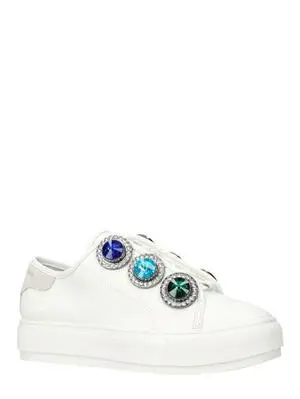 Kurt Geiger Laney Octavia Crystal Embellished Sneakers - White