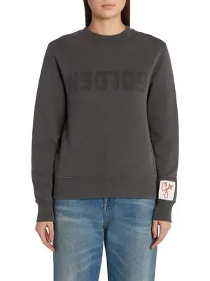 GOLDEN GOOSE Distressed Logo Graphic Sweatshirt - Anthracite