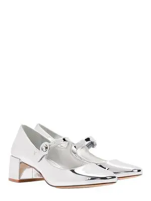 Larroude Blair Buckled Pumps - Silver