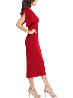 Dress The Population Tiffany One Shoulder Midi Dress - Garnet
