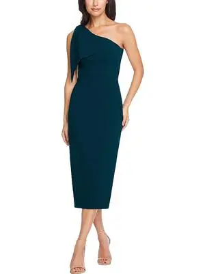 Dress The Population Tiffany One Shoulder Midi Dress Pine