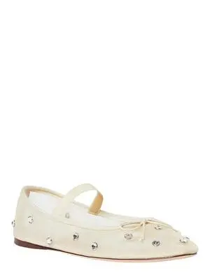 LOEFFLER RANDALL Leonie Embellished Ballet Flats - Cream