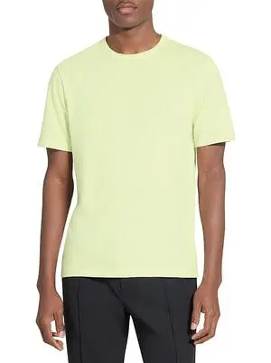 Theory Essential Tee In Cosmos Slub Cotton - Faded Lime