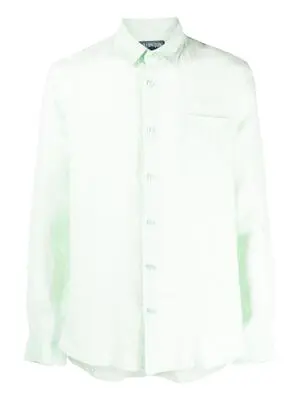 Vilebrequin Caroubis Long-sleeved Linen Shirt - Green