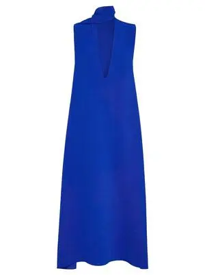 FERRAGAMO Draped-detail Maxi Dress - Blue