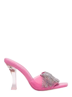 Cult Gaia 120mm Crystal-embellished Mules - Pink
