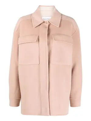 Calvin Klein Wool Shirt Jacket - Pink
