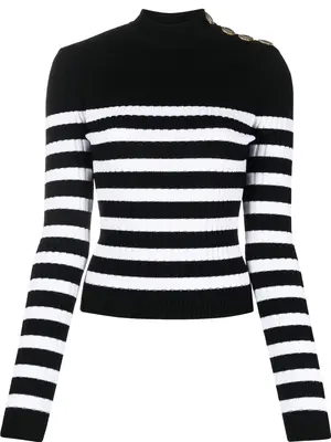 BALMAIN Balmain Striped Roll-Neck Jumper