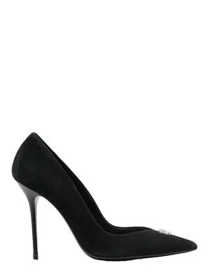 Philipp Plein 100mm Skull-embellished Suede Pumps - Black