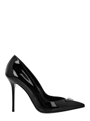 Philipp Plein 105mm Pointed-toe Leather Pumps - Black