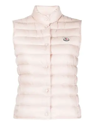 Moncler Liane Logo-patch Vest - Pink