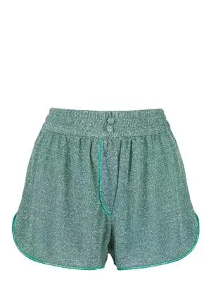 Oseree Lumiere Lurex Shorts - Green