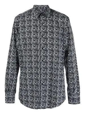 Karl Lagerfeld Abstract-pattern Long-sleeve Shirt - Black