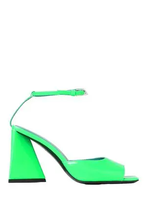 Attico Piper Sandals In Shiny Leather - Emerald