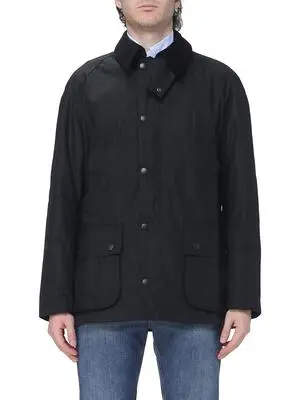 Barbour Ashby Waxed Cotton Jacket With Corduroy Collar - Black