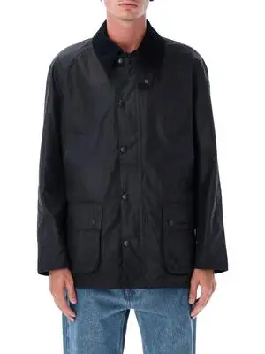 Barbour Barbour Ashby Waxed Cotton Jacket With Corduroy Collar Blue