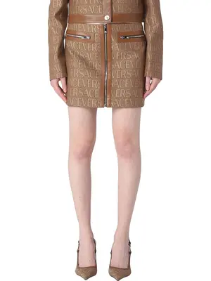 Versace Jacquard Canvas Mini Skirt - Beige
