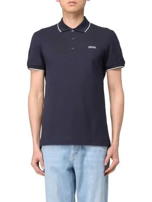 Zegna Polo Shirt Men Blue