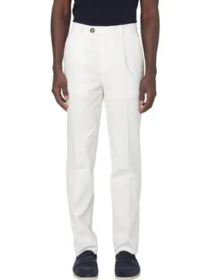 Brunello Cucinelli Tailored Gabardine Pants White