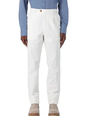 Brunello Cucinelli Tailored Gabardine Pants Yellow Cream