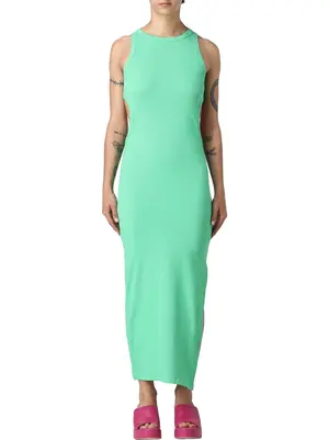 MSGM Dress In Stretch Cotton - Green