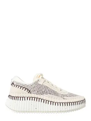 Chloé Chloé Nama Recycled Fabric And Suede Sneakers Fa01