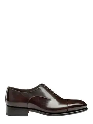 Santoni Brushed Leather Oxford Shoes - Dark