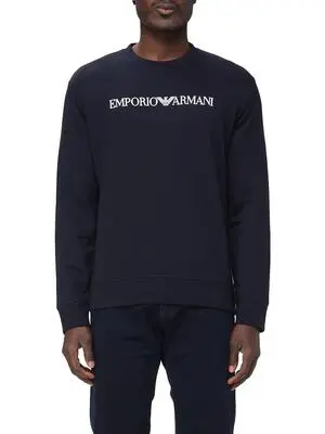 Emporio Armani Sweatshirt In Cotton Blend - Blue