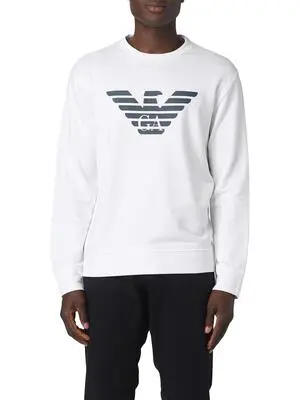 Emporio Armani Sweatshirt In Cotton Blend - White