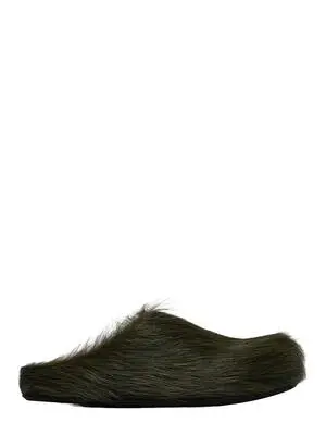 Marni Marni Fur Clogs Sage