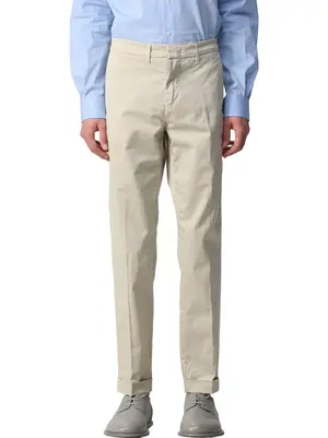 FAY Tapered Stretch Cotton Pants - Beige