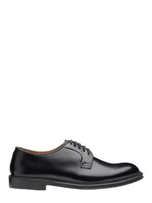 DOUCAL'S Brushed Leather Derby Shoes - Black