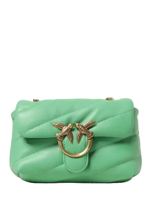 Pinko Pinko Quilted Leather Mini Bag With Bird Clasp Mint
