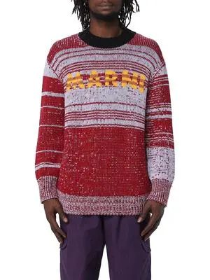 Marni Wool Intarsia Knit Sweater - Burgundy