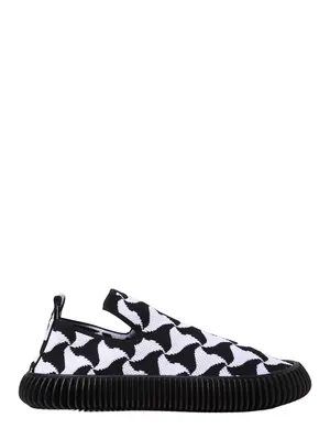 Bottega Veneta Ripple Knit Jacquard Slip-on Sneakers - Black