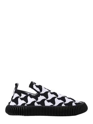 Bottega Veneta Ripple Knit Jacquard Sneakers - Black