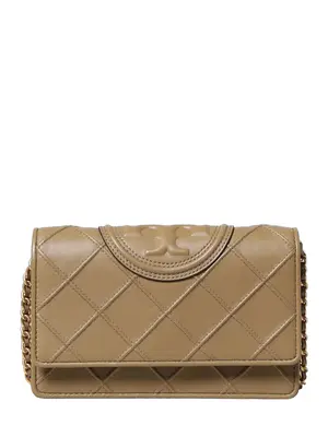 Tory Burch Tory Burch Quilted Leather Mini Bag With Chain Strap Camel