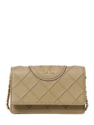 Tory Burch Tory Burch Quilted Leather Mini Bag With Chain Strap Mud