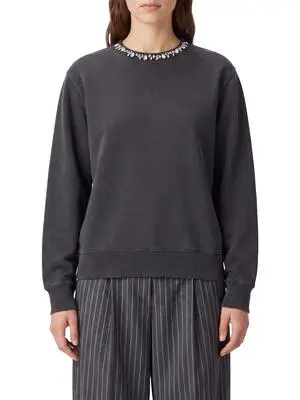 GOLDEN GOOSE Golden Goose Embellished Crewneck Sweatshirt Grey