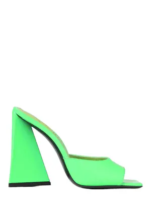 Attico Devon Patent Leather Mules - Green