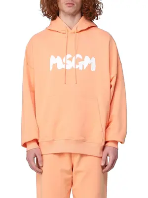 MSGM MSGM Cotton Sweatshirt With Logo Orange