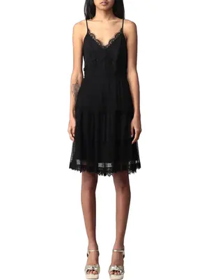 TWINSET Twinset Dress In Plumetis Tulle Black