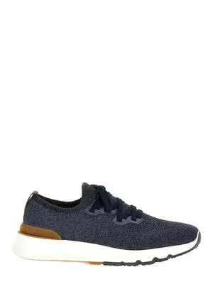 Brunello Cucinelli Brunello Cucinelli Lace-Up Knit Sneakers Denim