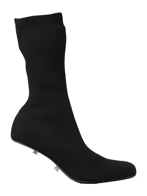 Alexander McQueen Ankle Boot In Stretch Knit - Black
