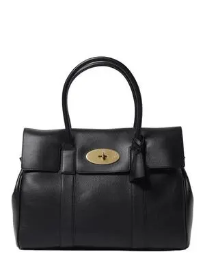 Mulberry Leather Handbag With Turn Lock Closure - Black